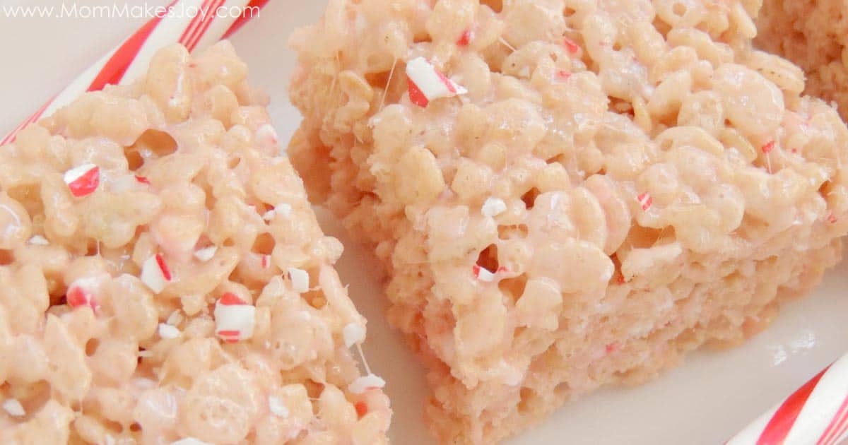 Candy Cane Rice Krispie Treats - Mom Makes Joy